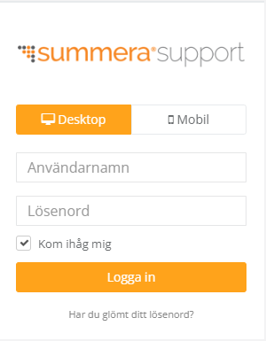 Logga in – Summera Support